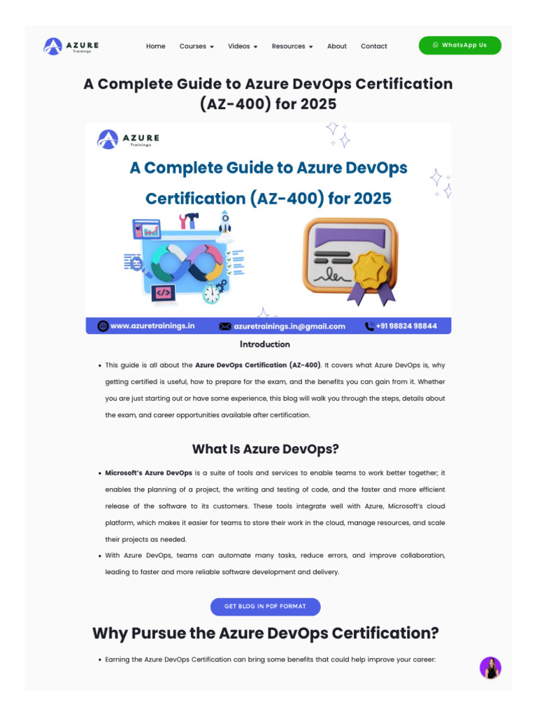 Azure DevOps Certification Guide 2025 | PDF | Cost Of Living ...