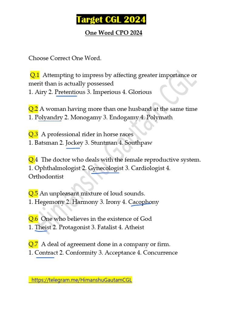 ALL One Word cpo 2024 | PDF