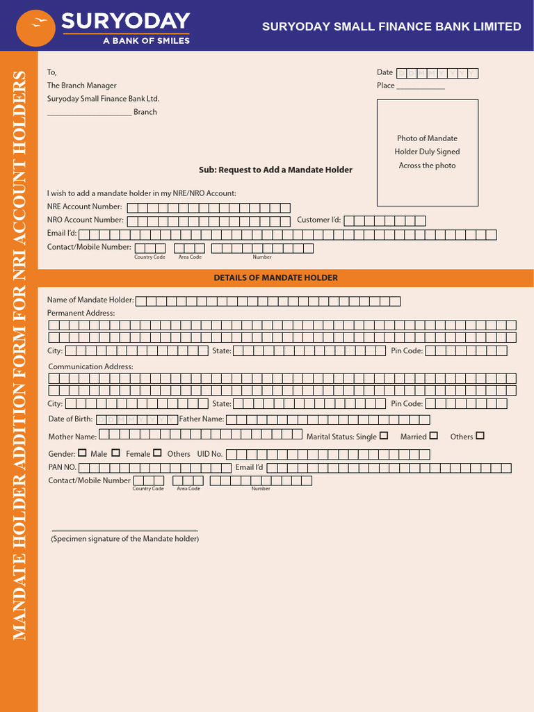 NR Mandate Holder Addition 580ea175ed | PDF | Banks | Debit Card
