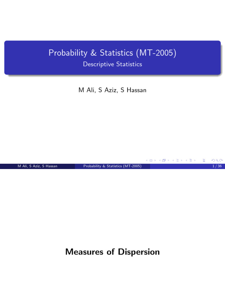 Measure Of Dispersion Pdf Variance Quartile