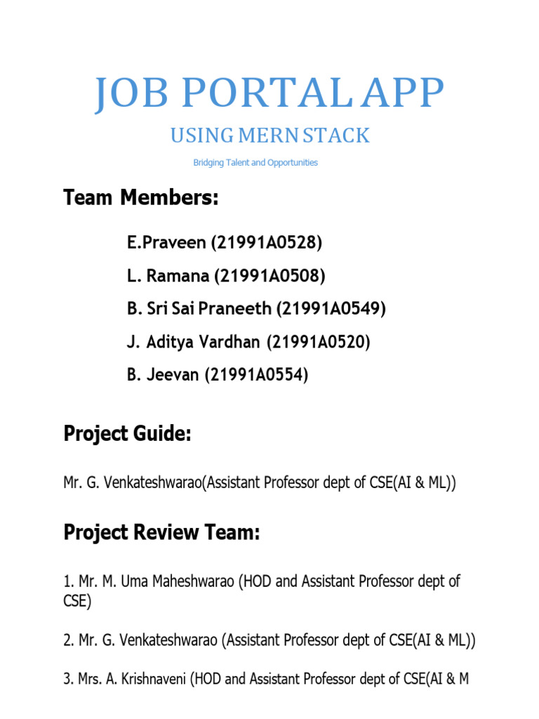 Job Portal App Using MERN Stack | PDF | Recruitment | Résumé