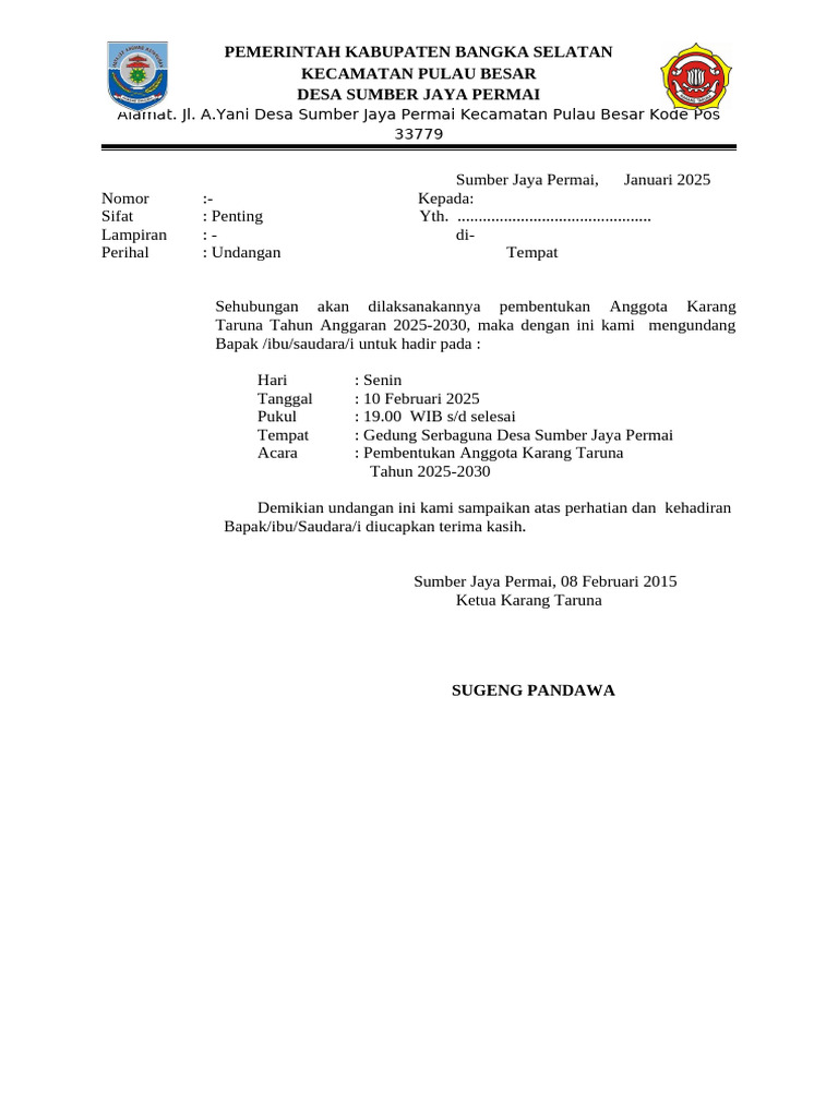Undangan Karang Taruna | PDF