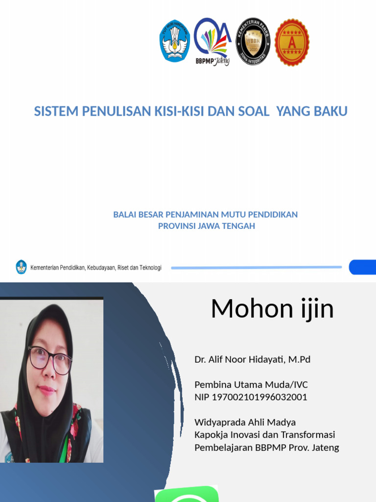 Sistem Penulisan Kisi-Kisi Dan Soal Yang Baku (Bu Alif) | PDF