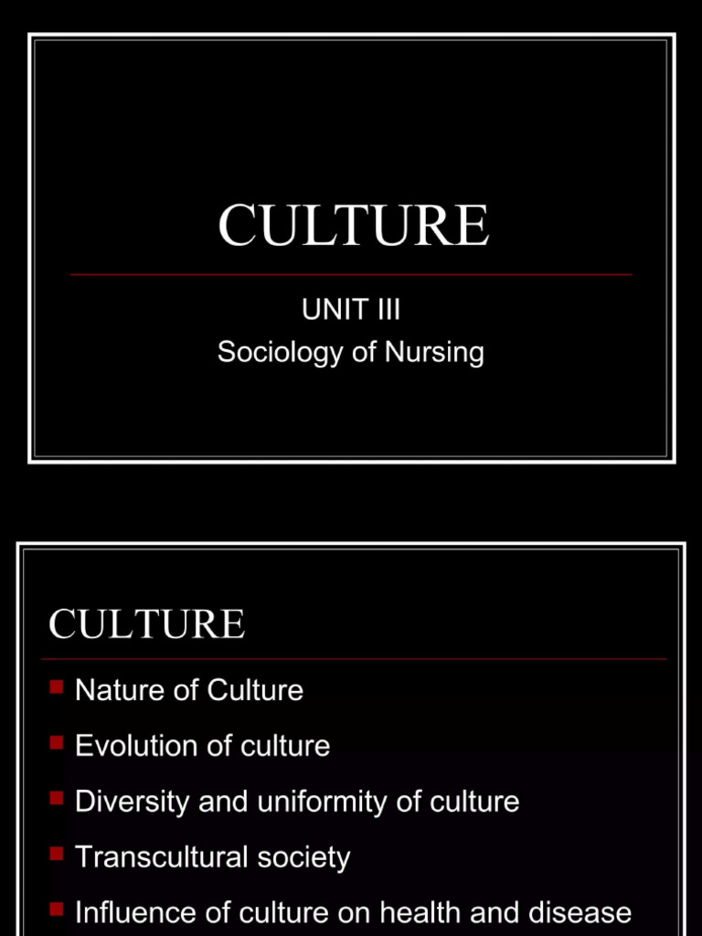 Culture Unit III | PDF