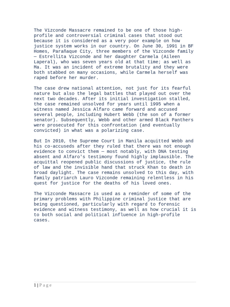 Vizconde Massacre | PDF