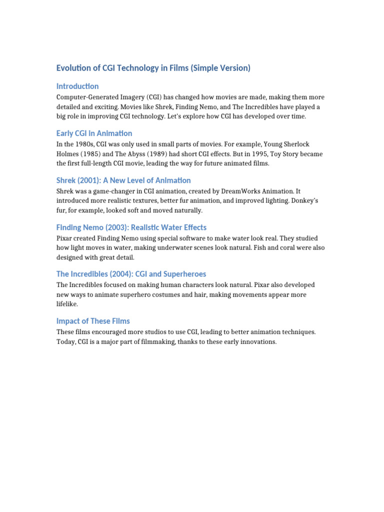 Simplified CGI Research Paper | PDF