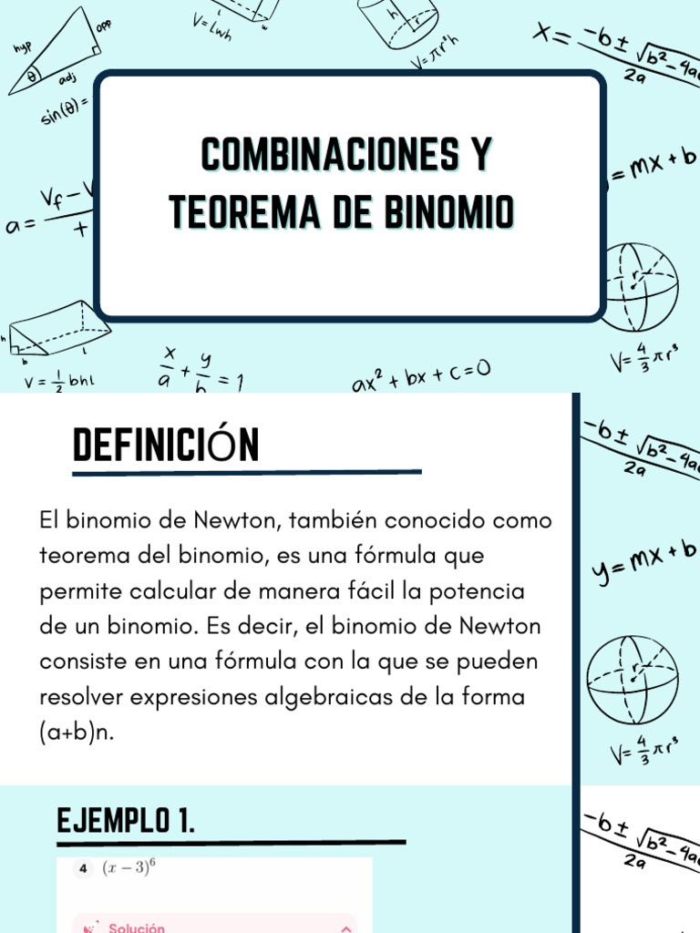 Teorema de Binomio: Definición y Ejemplos | PDF