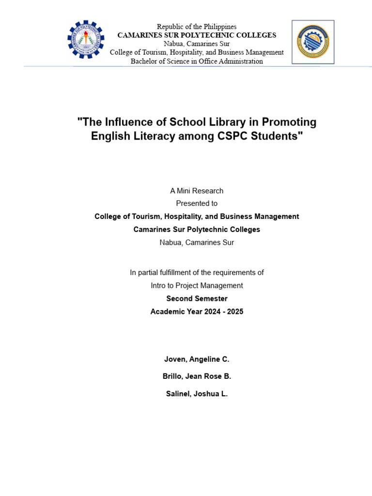 Mini Research - Intro To Project Management | PDF | School Library ...