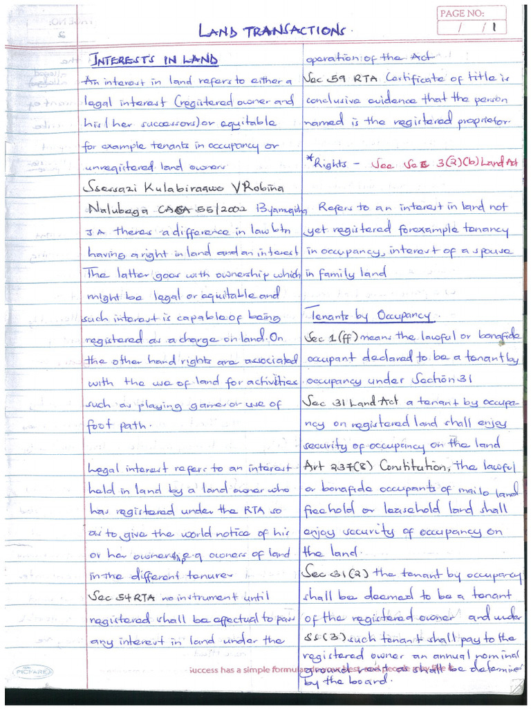 Land Hand Written | PDF