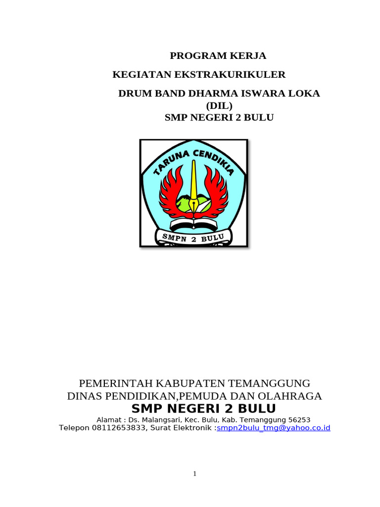 Program Kerja Drum Band - Docxnew | PDF