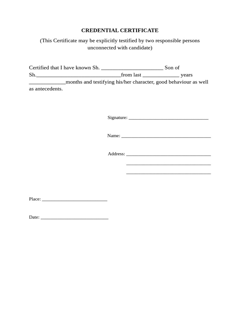 Credential Certificate | PDF