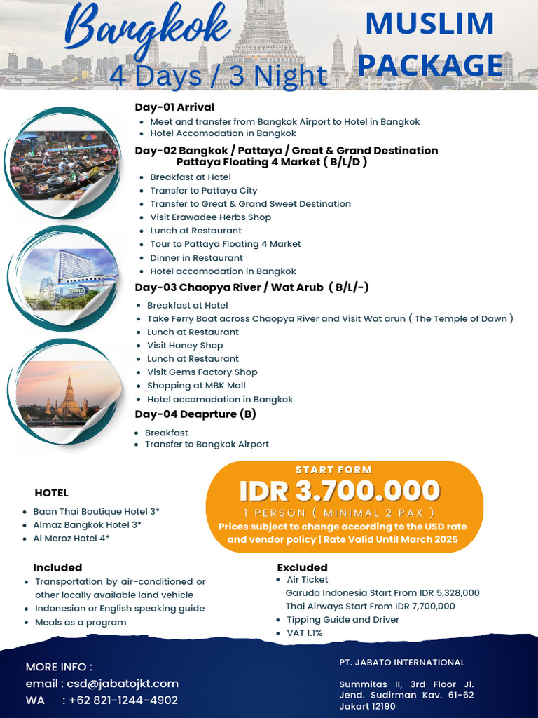 Bangkok Muslim Travel Package | PDF | Bangkok | Cuisine