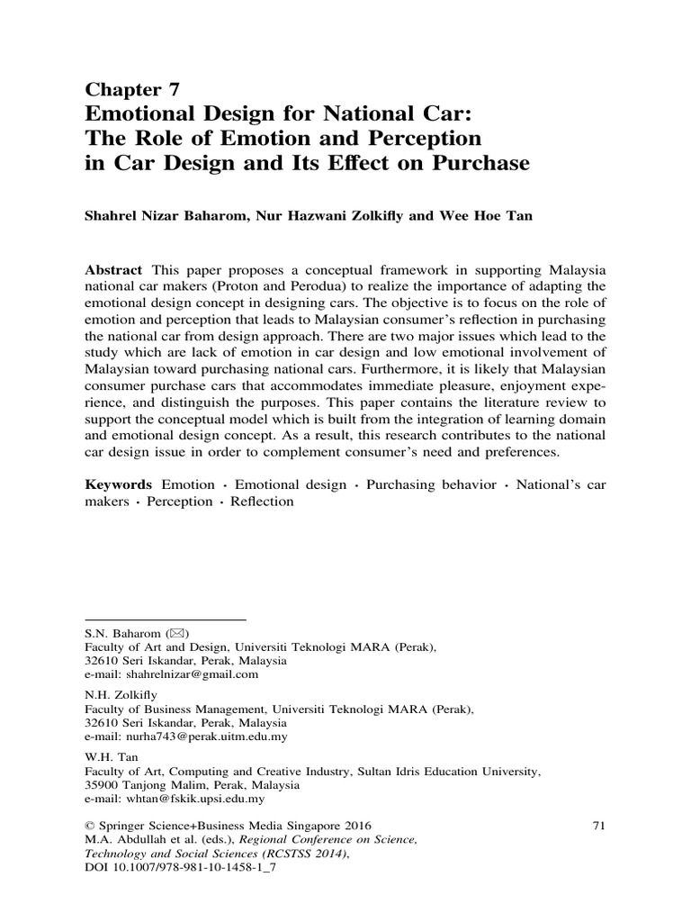 01 Baharom2016 - Emotional Design For National Car - The Role of ...