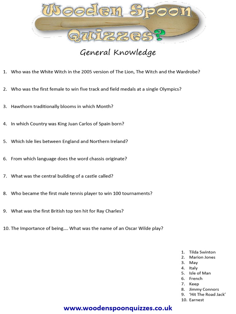 Pub Quiz 13 | PDF