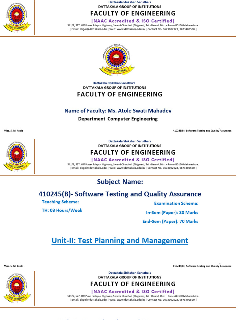 Unit II - Test Planning and Management | PDF | Software Testing ...