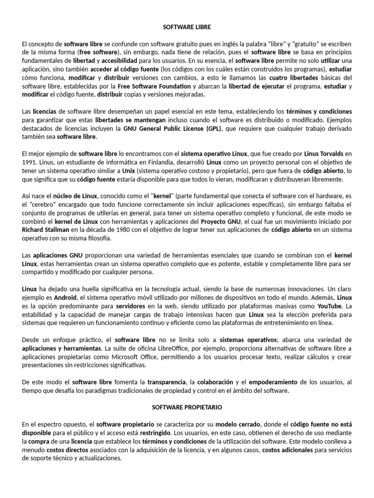 Software Libre | PDF | Software libre | Software de la aplicacion
