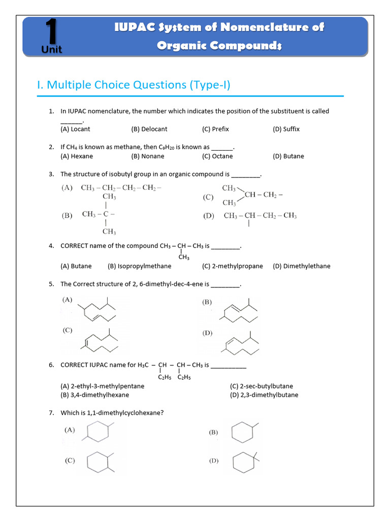 IUPAC System of Nomenclature | PDF | Methyl Group | Chemistry