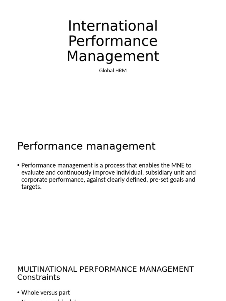 6 - International Performance Management | PDF | Performance Appraisal ...