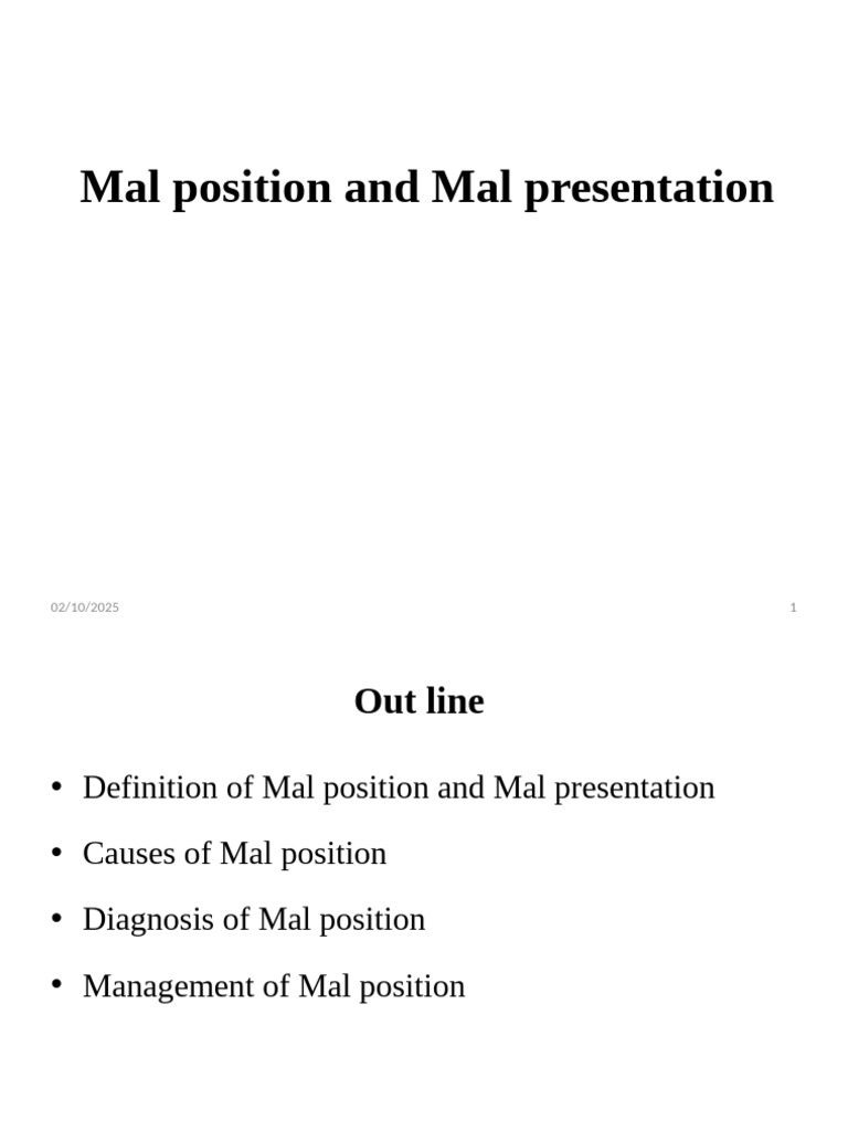 Mal Presentation and Mal Position | PDF | Childbirth | Pelvis