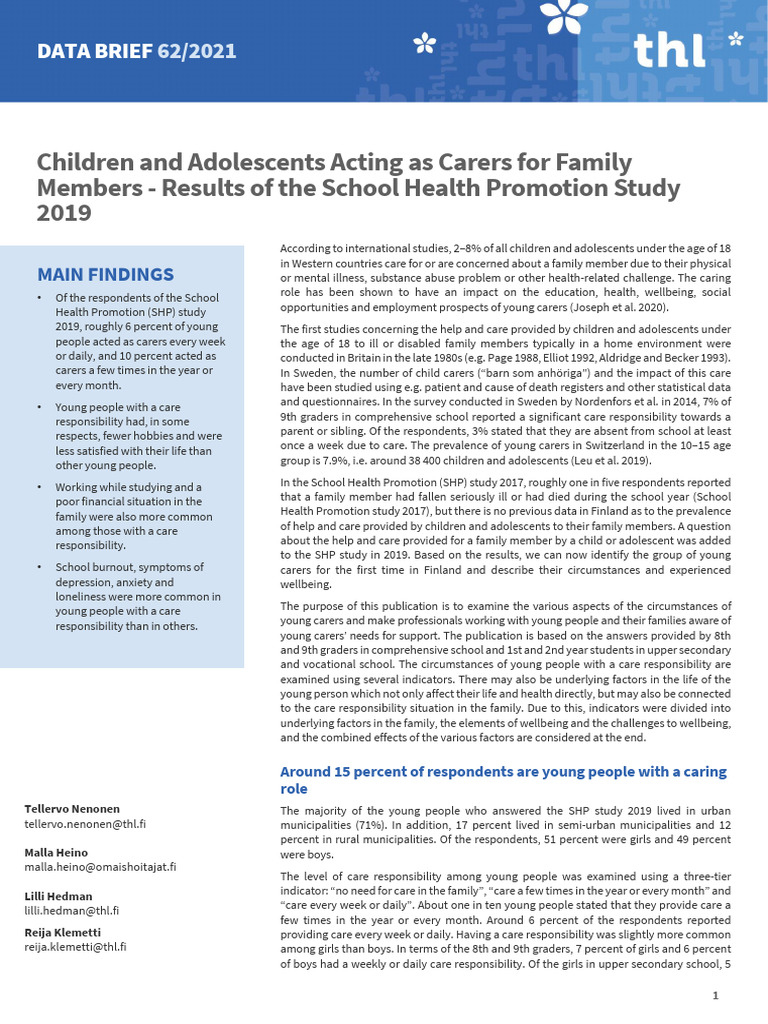 Nenonen Et Al 2021 Children (Eng) | PDF | Caregiver | Adolescence