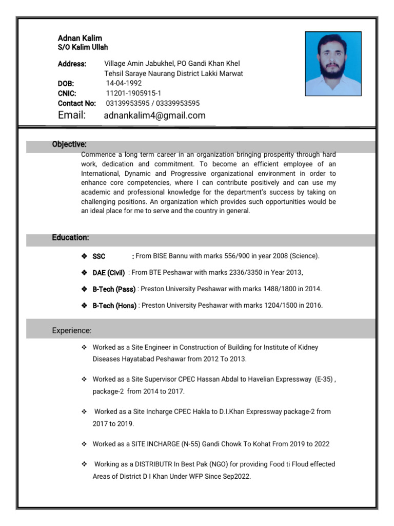 Adnan Word CV | PDF