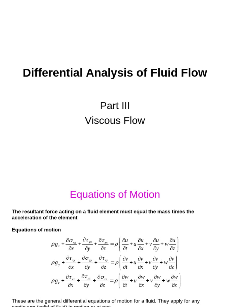C6 III Viscous Flow | PDF | Fluid Dynamics | Navier–Stokes Equations