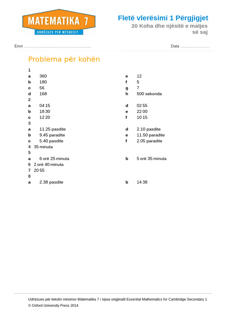 2002 - Flete Vleresimi 1 - Pergjigje | PDF