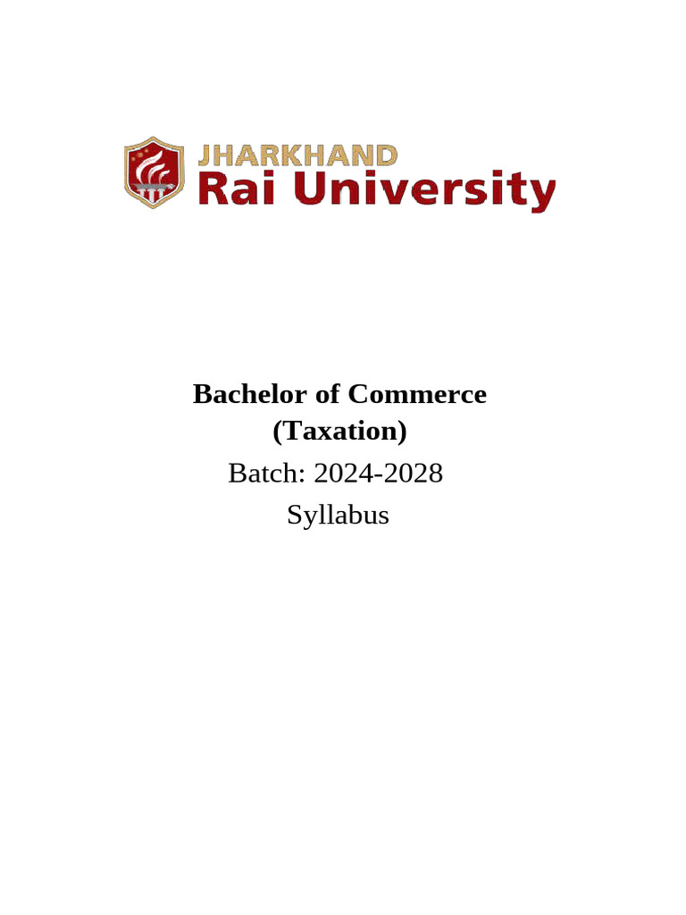 B.Com Taxation Syllabus 2024-2028 | PDF | Microeconomics | Economics
