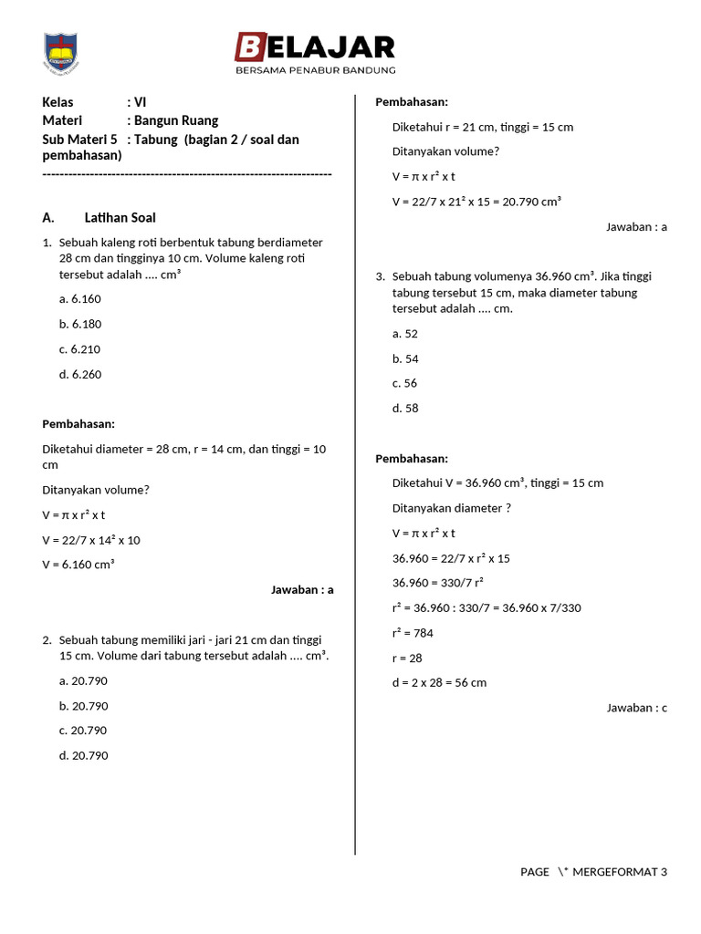 Sub Materi 5 Tabung | PDF