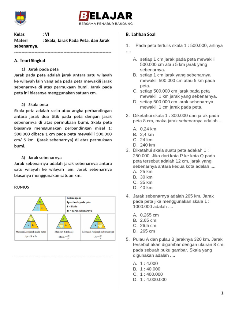 Modul 14 Skala Jarak Pada Peta dan Jarak sebenarnya | PDF