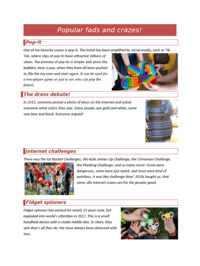 Popular Fads and Crazes | PDF