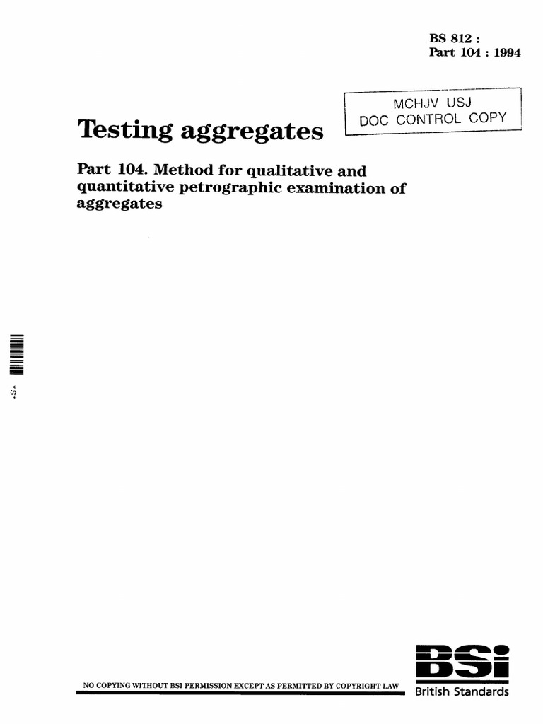 BS 812 Part 104 1994 | PDF