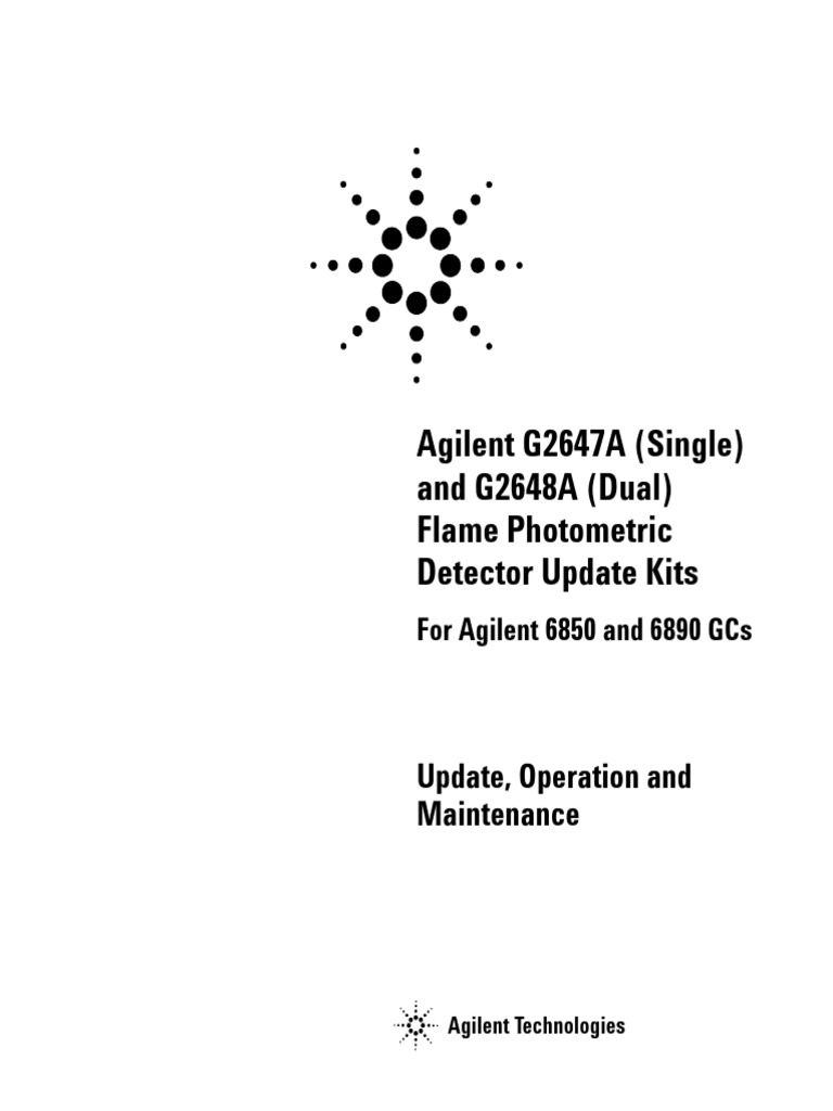 Agilent G2647A (Single) and G2648A (Dual) Flame Photometric Detector ...