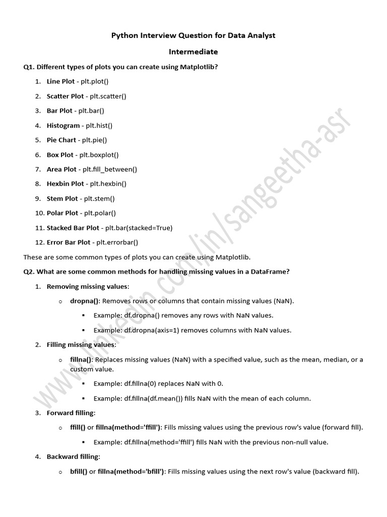 Analystics Data Cleaning Questions Interview | PDF | Anonymous Function | Parameter (Computer ...