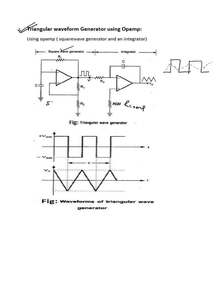 Triangular Waveform Generator Using Opamp and Less Components | PDF
