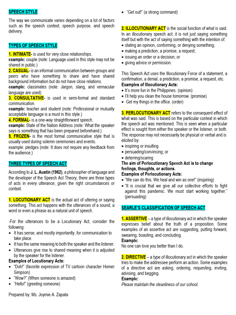 Lecture Note Oral Comm | PDF | Linguistics | Communication