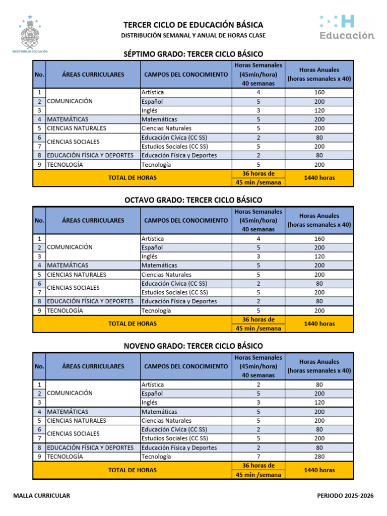Mallas Curriculares 2025 | PDF | Contabilidad | Matemáticas