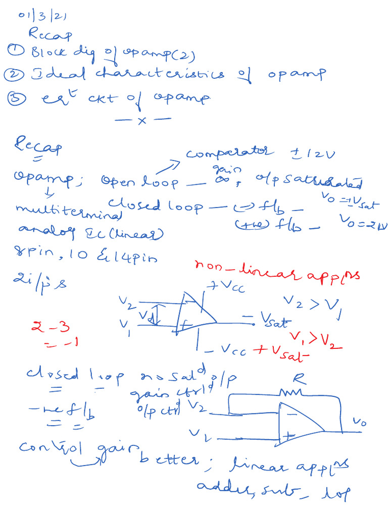 Opamp Characteristics, BD, Eqt CKT | PDF