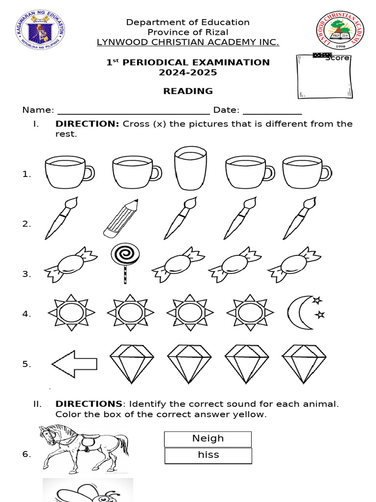 1st Periodical Test in Reading | PDF