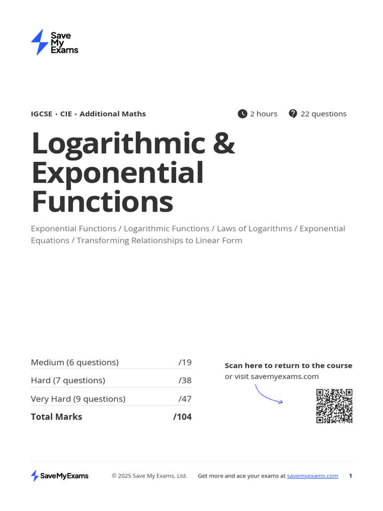 Logarithmic and Exponential Functions HpU1Ebh0mvFbclC1 | PDF ...