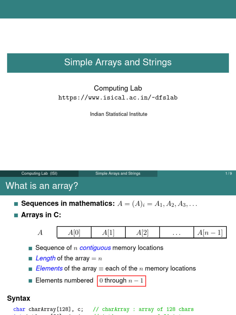 4. C-arrays | PDF | String (Computer Science) | Letter Case 4. C-arrays | PDF | String (Computer Science) | Letter Case