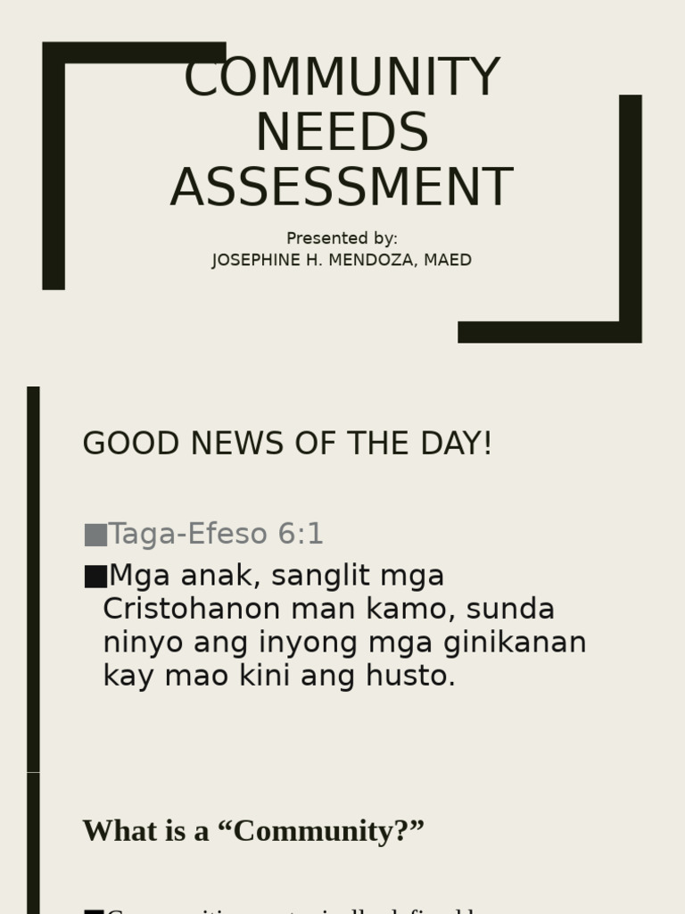 Community Needs Assessment Guide | PDF | Community