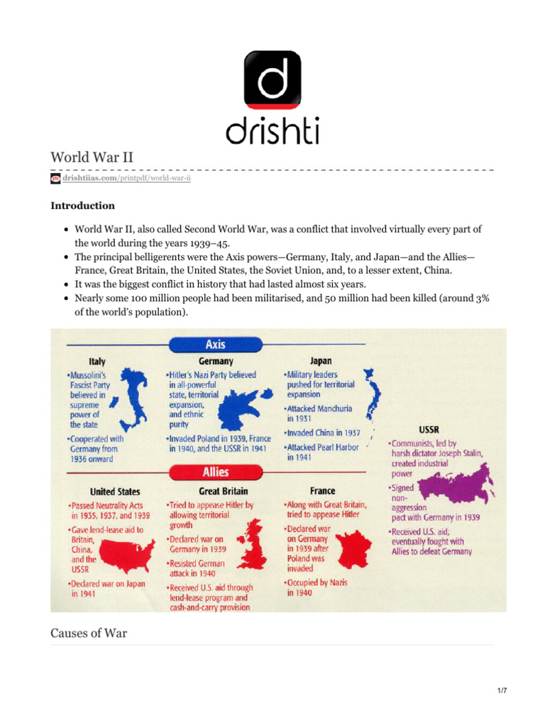 Overview of World War II Causes and Events | PDF | Nazi Germany | World ...