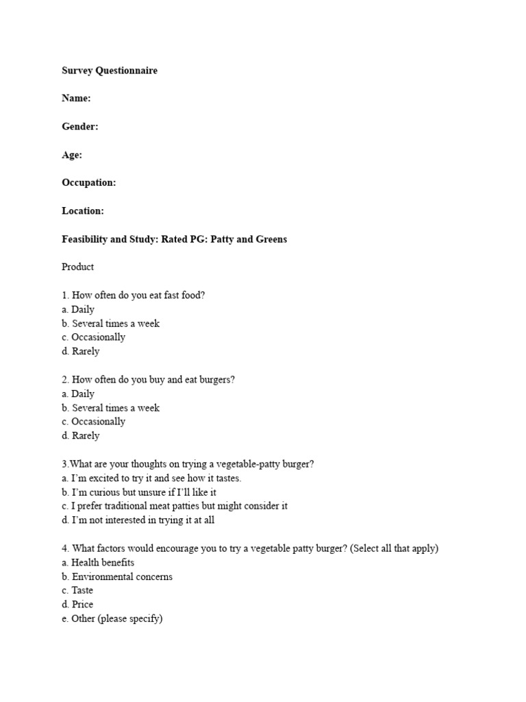 Survey Questionnaire.docx | PDF