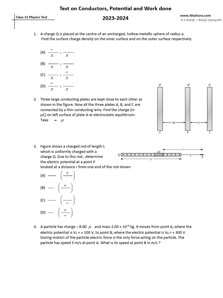 Conductors Potential and Work Done 10-July | PDF | Electric Field | Force