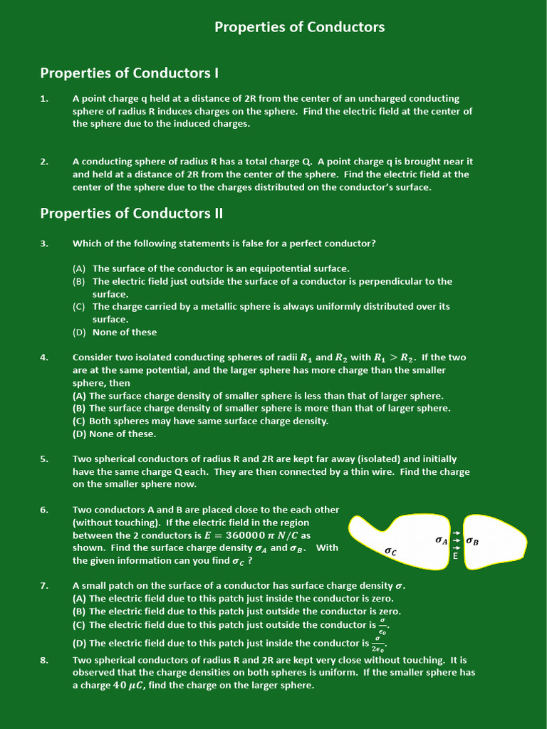 12-7-23 Conductors and Properties of Conductor | PDF | Sphere ...