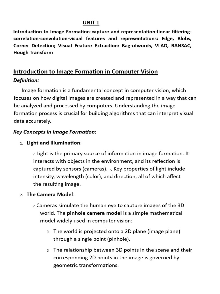 Image Formation in Computer Vision | PDF | Computer Vision | Image ...