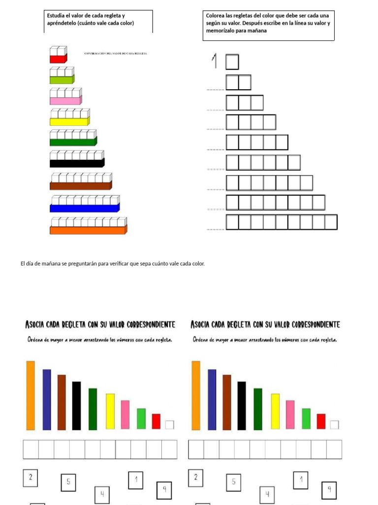 Regletas Color y Numeracion | PDF
