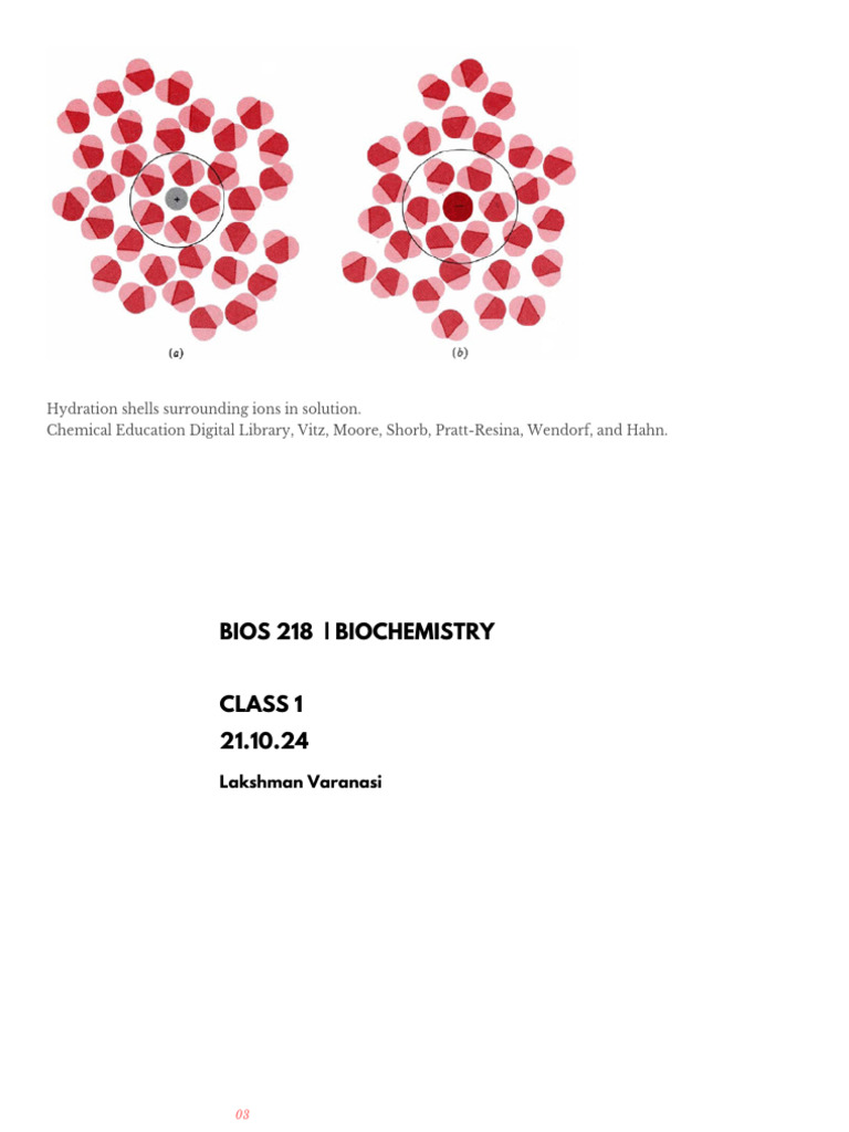 Biochemistry: Hydration Shells & Energy | PDF