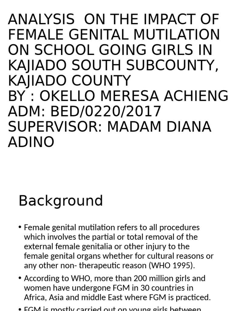 presentation on female genital mutilation | PDF | Female Genital ...